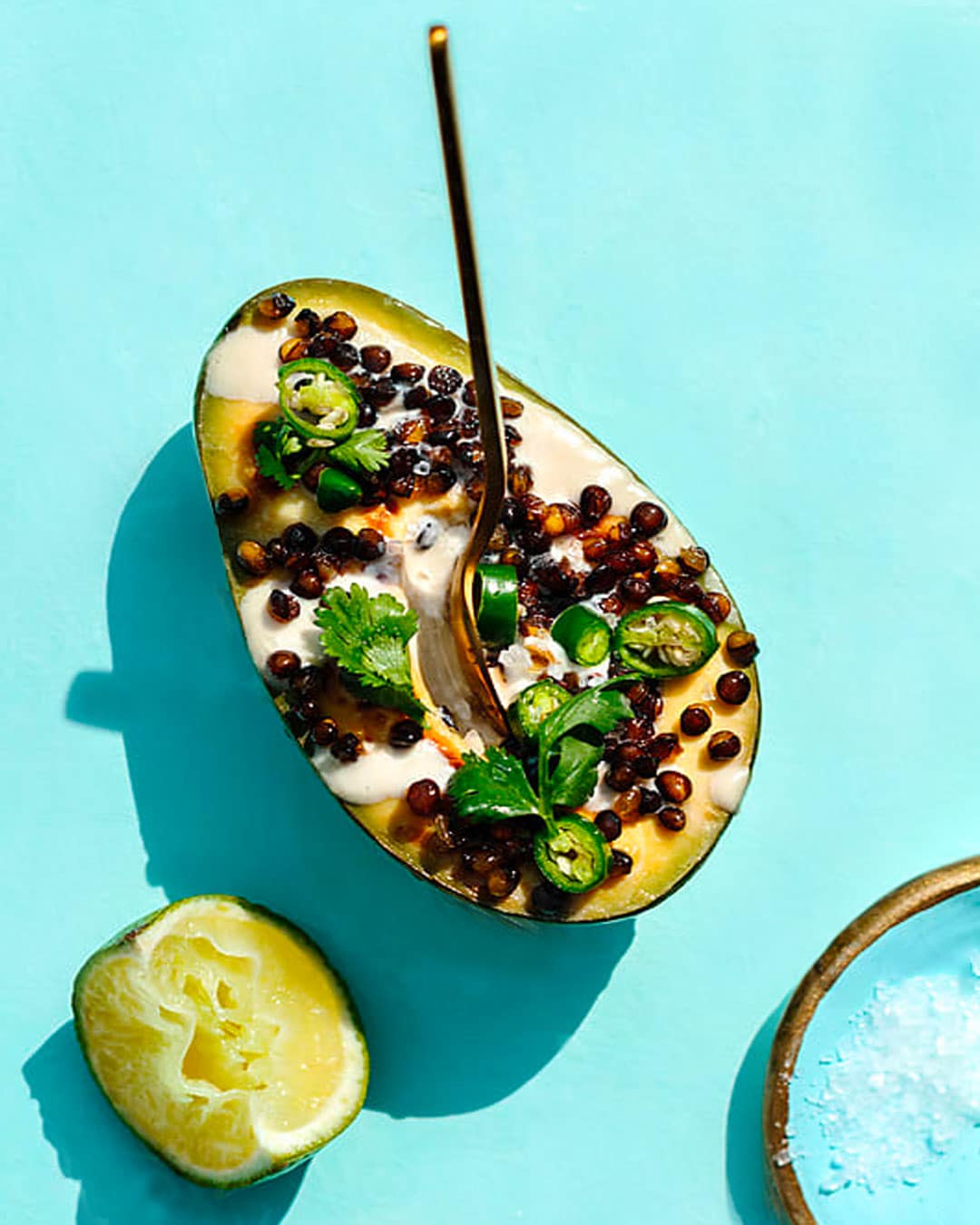 Pan Seared Avocado with Crispy Lentils - Greenfields Herbs and Spices