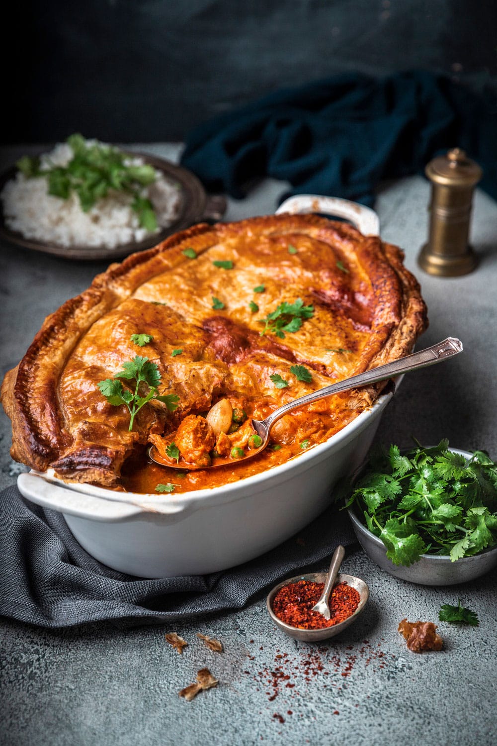 Chicken balti pie with brown mustard seeds - Greenfields Herbs and Spices